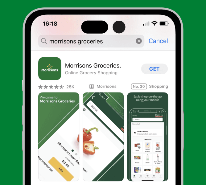 Download our groceries app for a convenient way to shop on your phone